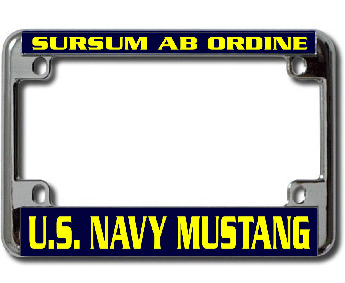 Chrome US NAVY MUSTANG Motorcycle License Plate Frame – Mustang Loot